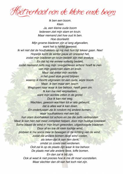 Het verhaal van de kleine, oude boom - gedicht door witteke